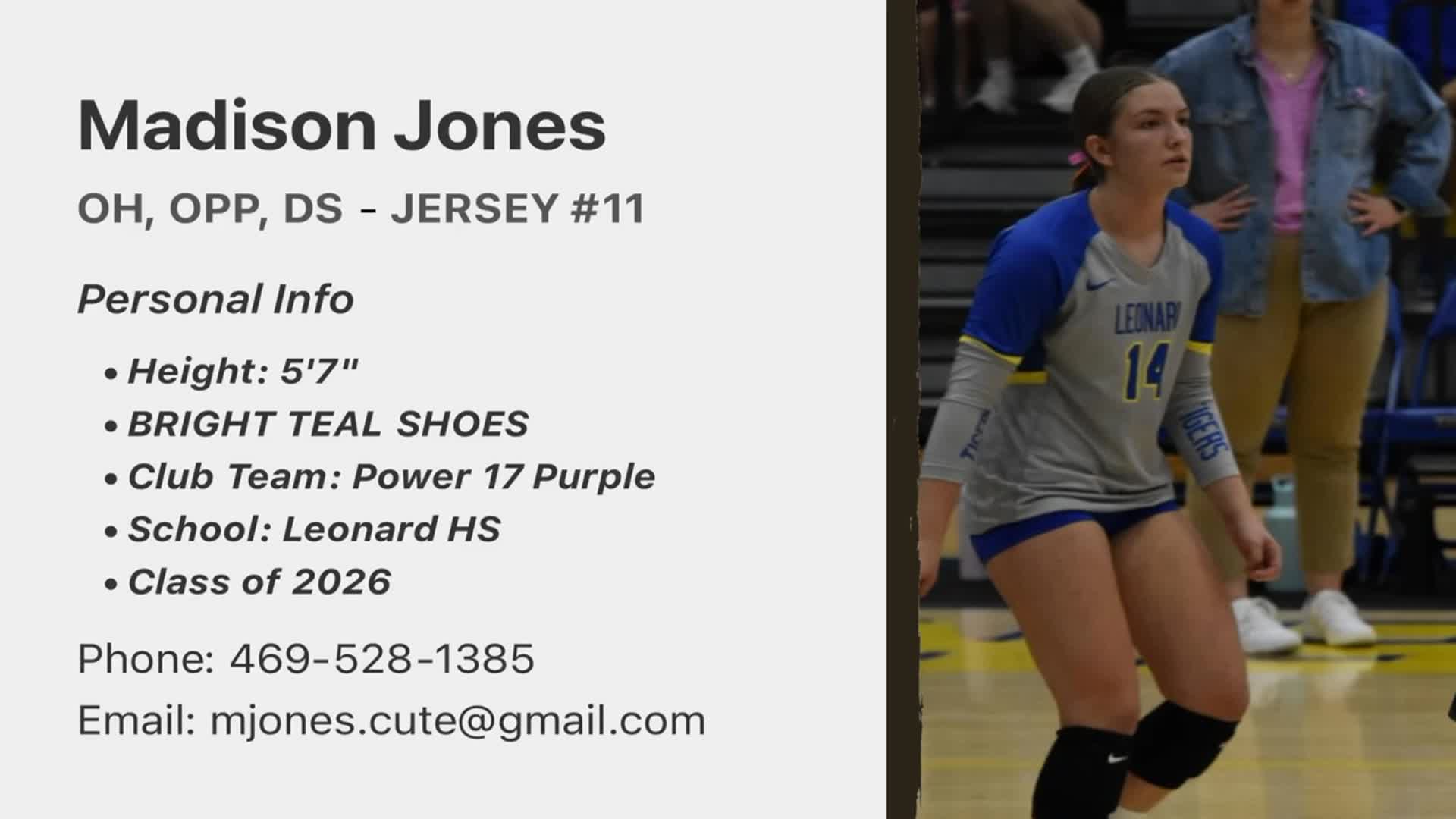 Madison Jones Game Report: @ Howe