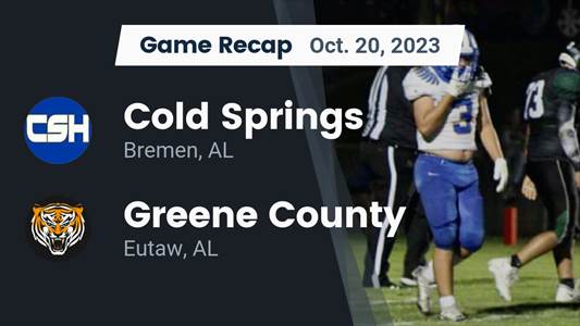 Football Game Recap: Greene County Tigers vs. Cold Springs Eagles