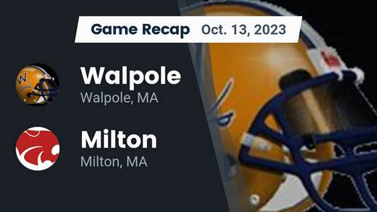 Football Game Recap: Milton Wildcats vs. Walpole Timberwolves