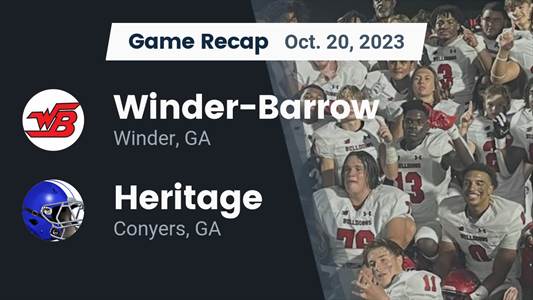Football Game Recap: Winder-Barrow Bulldoggs vs. Heritage Patriots