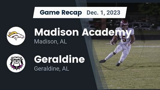 Football Game Recap: Madison Academy Mustangs vs. Geraldine Bulldogs