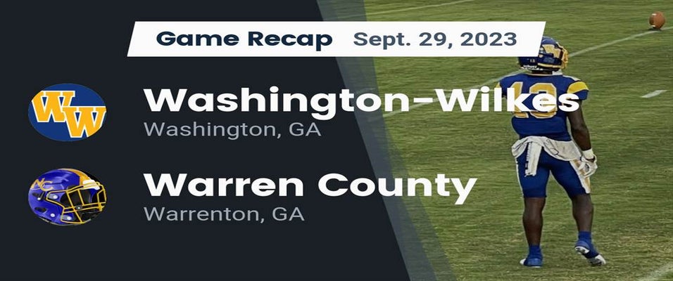 Warren County vs Washington-Wilkes | Football | 9/29/2023