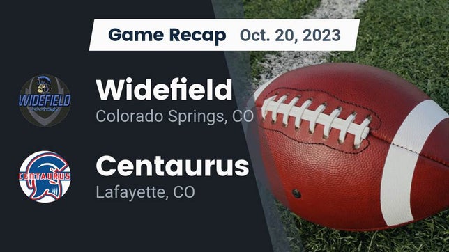 Football Game Recap: Widefield Gladiators vs. Centaurus Warriors