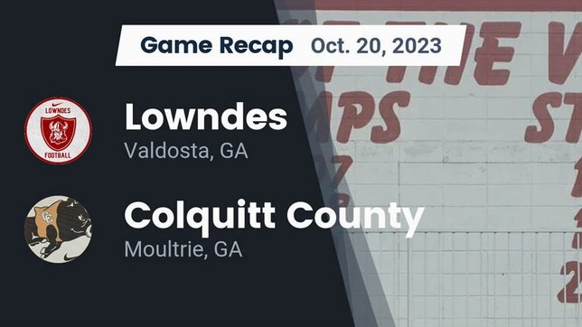 Colquitt County win going away against Lowndes