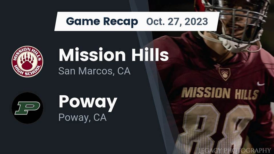 Poway vs Mission Hills | Football | 10/27/2023 Poway vs Mission Hills | Football | 10/27/2023