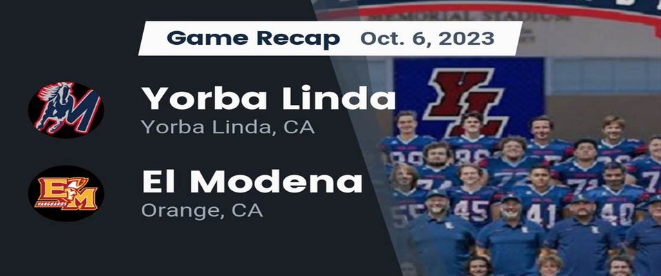 El Modena vs Yorba Linda | Football | 10/6/2023