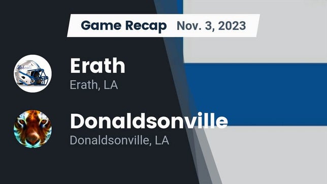 Football Game Recap: Donaldsonville Tigers vs. Erath Bobcats