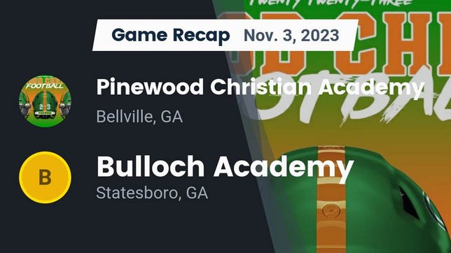 Football Game Recap: Bulloch Academy Gators vs. Pinewood Christian Patriots