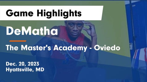 Master's Academy vs DeMatha | Basketball | 12/20/2023