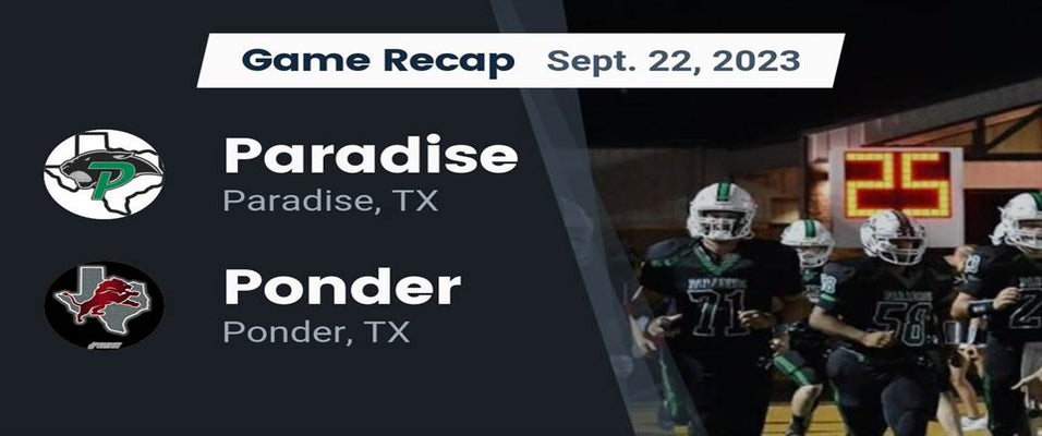 Paradise vs Ponder | Football | 9/22/2023