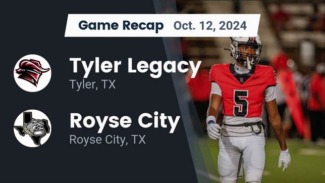 Football Recap: Tyler Legacy Triumphs Behind Punishing Ground Game