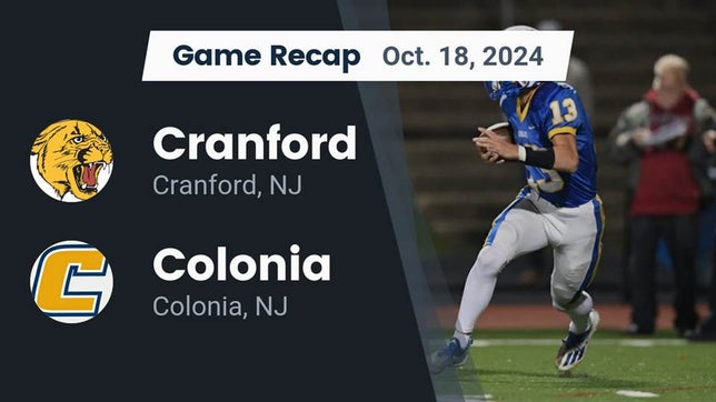 Football Recap: Cranford Beats Colonia for Their Third Straight Win