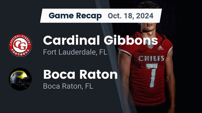 Football Recap: Cardinal Gibbons Piles Up the Points Against Boca Raton