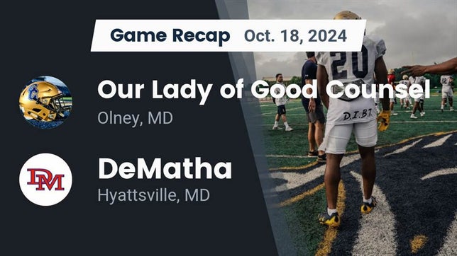 Football Game Preview: Our Lady of Good Counsel Falcons vs. Gonzaga Eagles