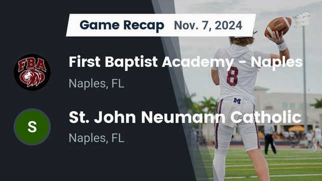 Football Recap: Brady Quinn Leads First Baptist Academy to Victory over ...