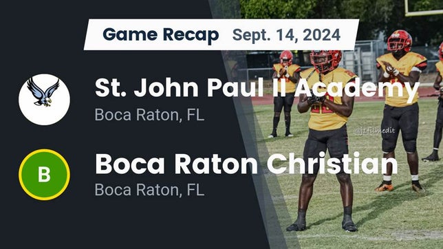 Football Recap: Boca Raton Christian Falls Despite Big Games from Joey ...