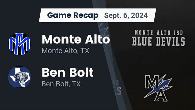 Football Recap: Ben Bolt Piles Up the Points Against Monte Alto