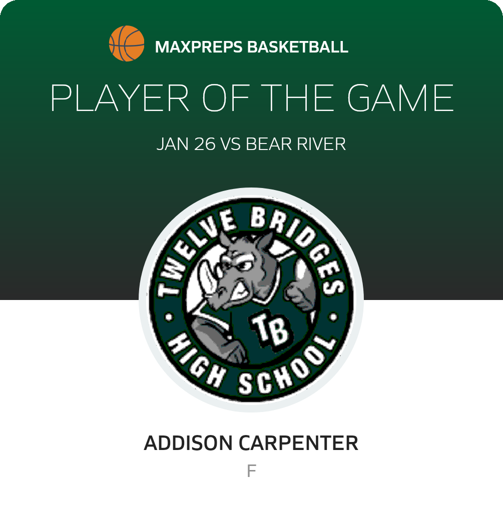 Addison Carpenter's Twelve Bridges High School Career Home