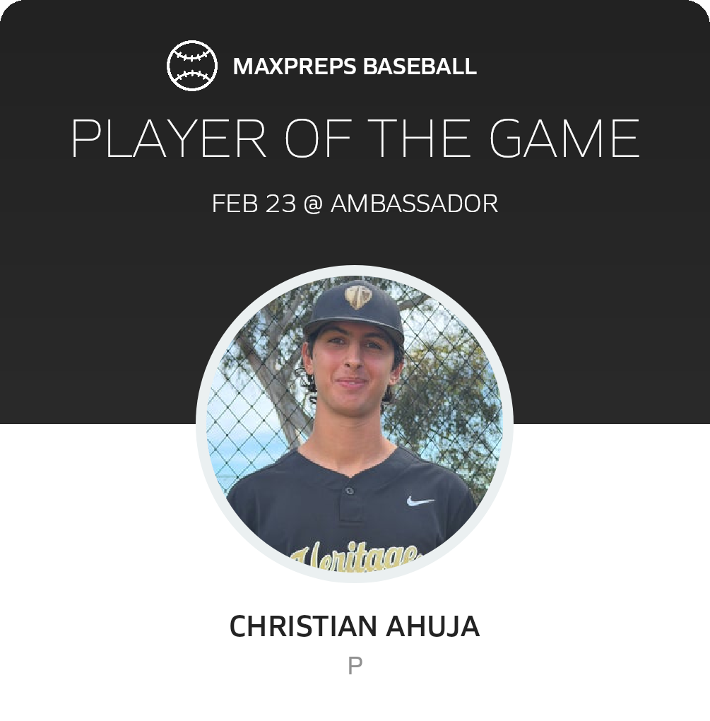 Heritage Christian vs Ambassador | Baseball | 2/23