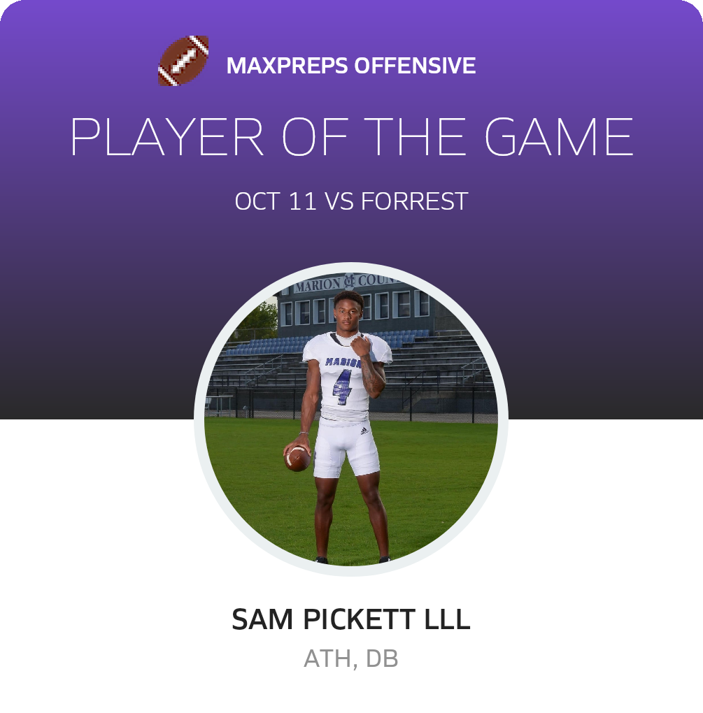 Sam Pickett iii's Marion County High School Career Home