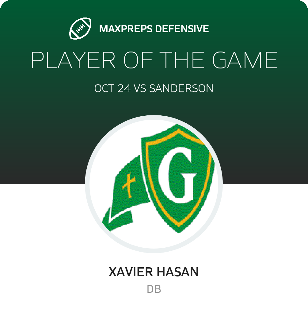 Xavier Hasan's Cardinal Gibbons High School Career Home