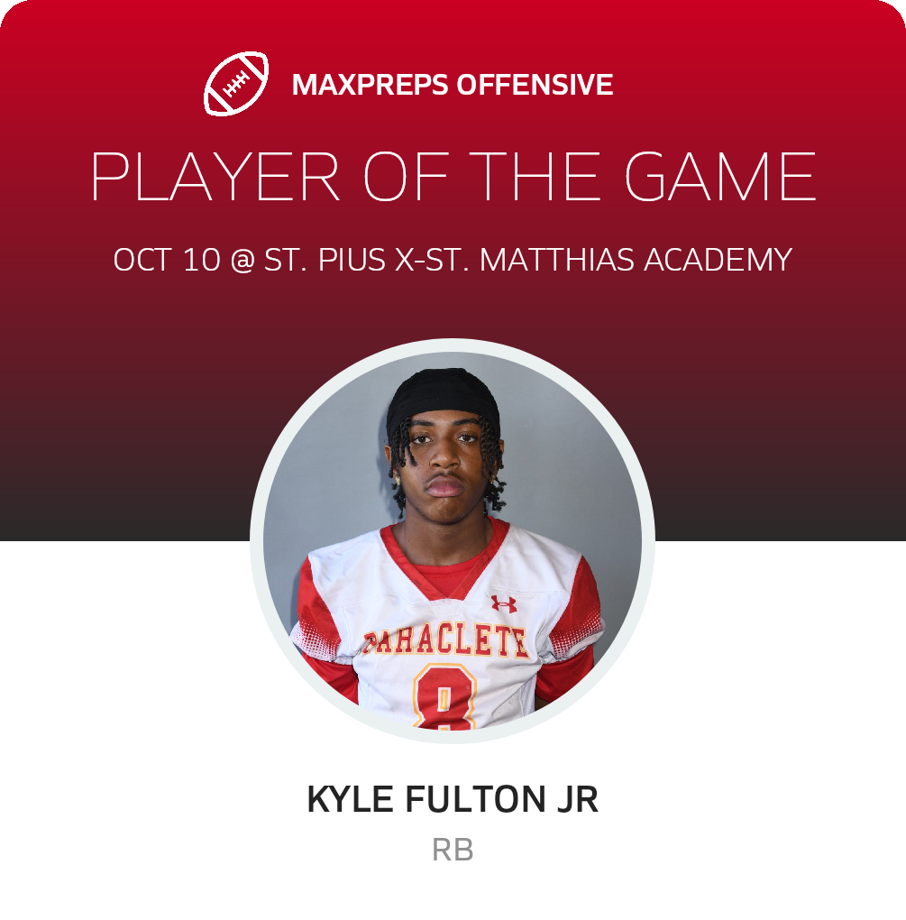 Kyle Fulton Jr's Paraclete High School Career Home