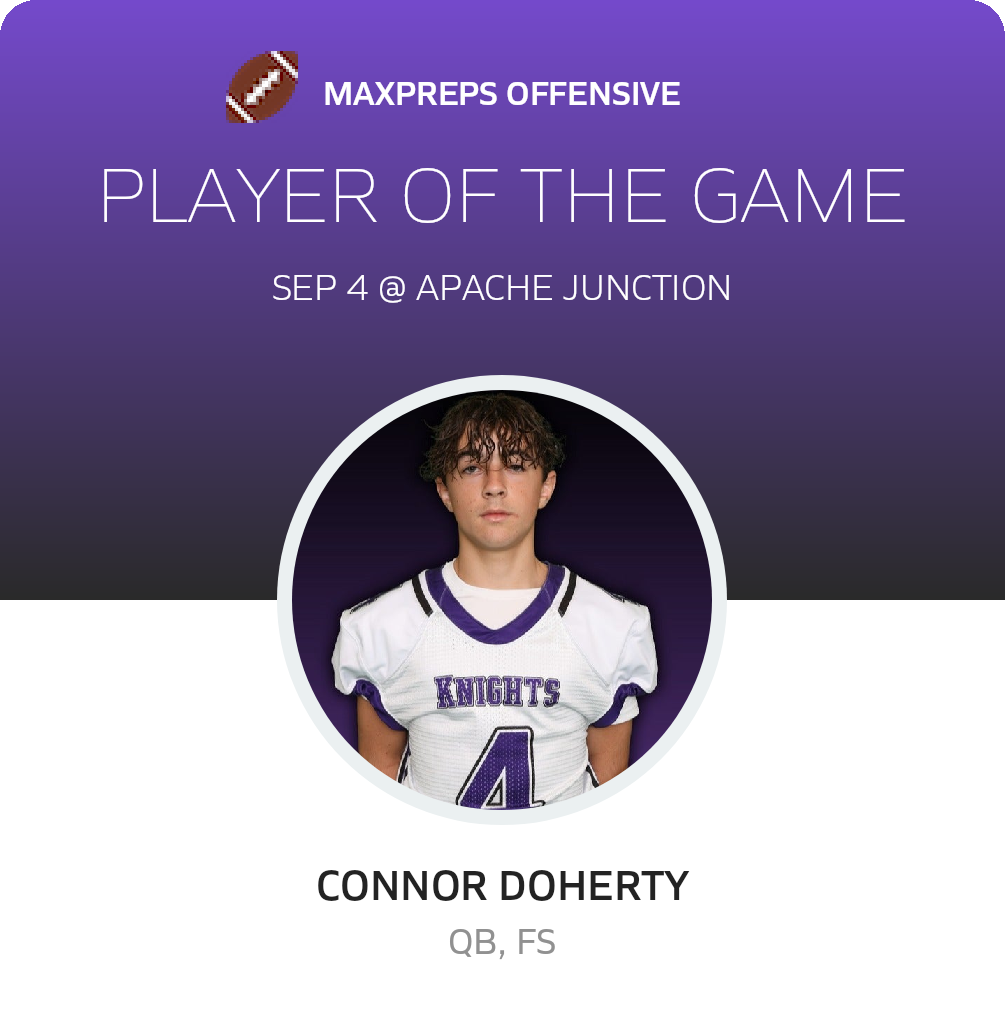 Connor Doherty's Arizona College Prep Career Home