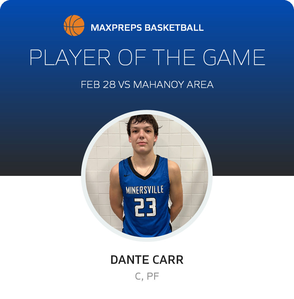 Dante Carr's (Minersville, PA) High School Career Home