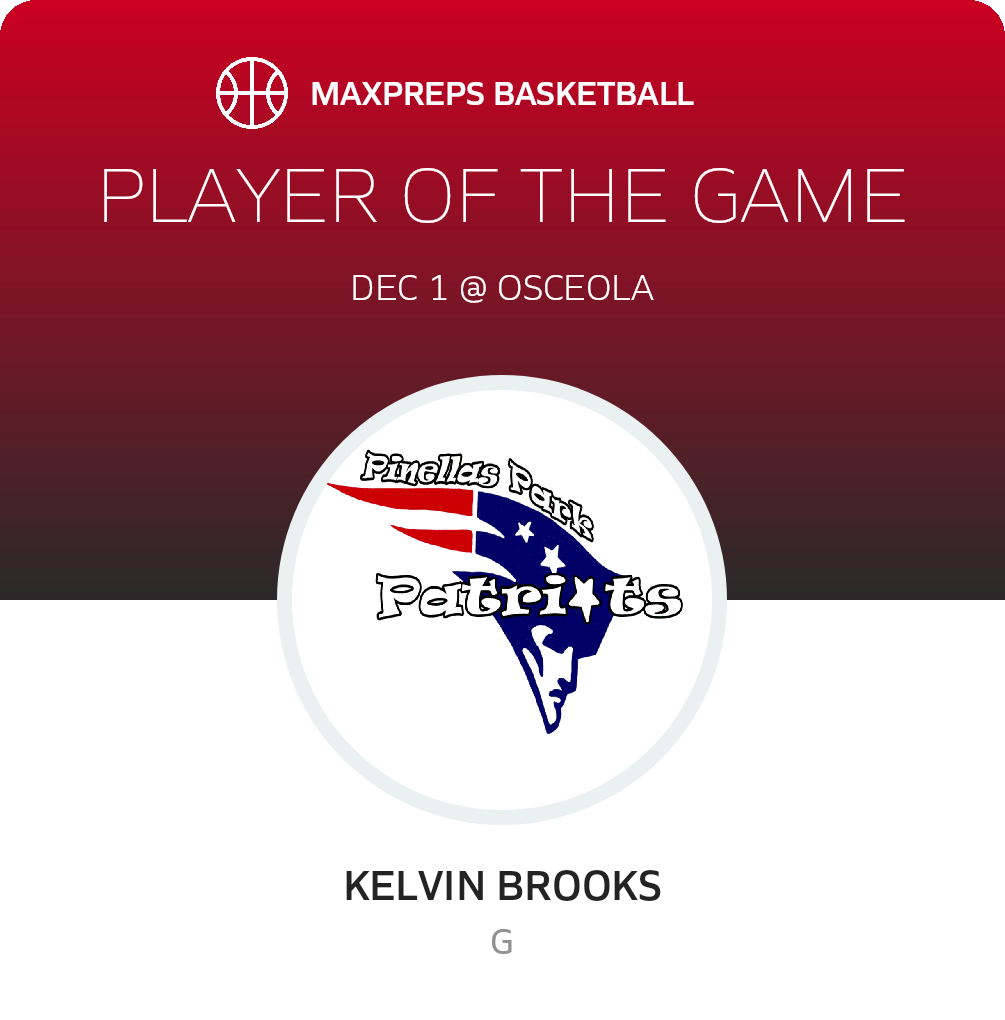 Kelvin Brooks' Pinellas Park High School Career Home