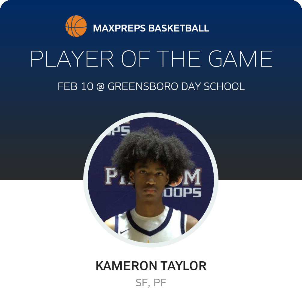 Kameron Taylor's Carmel Christian High School Career Home