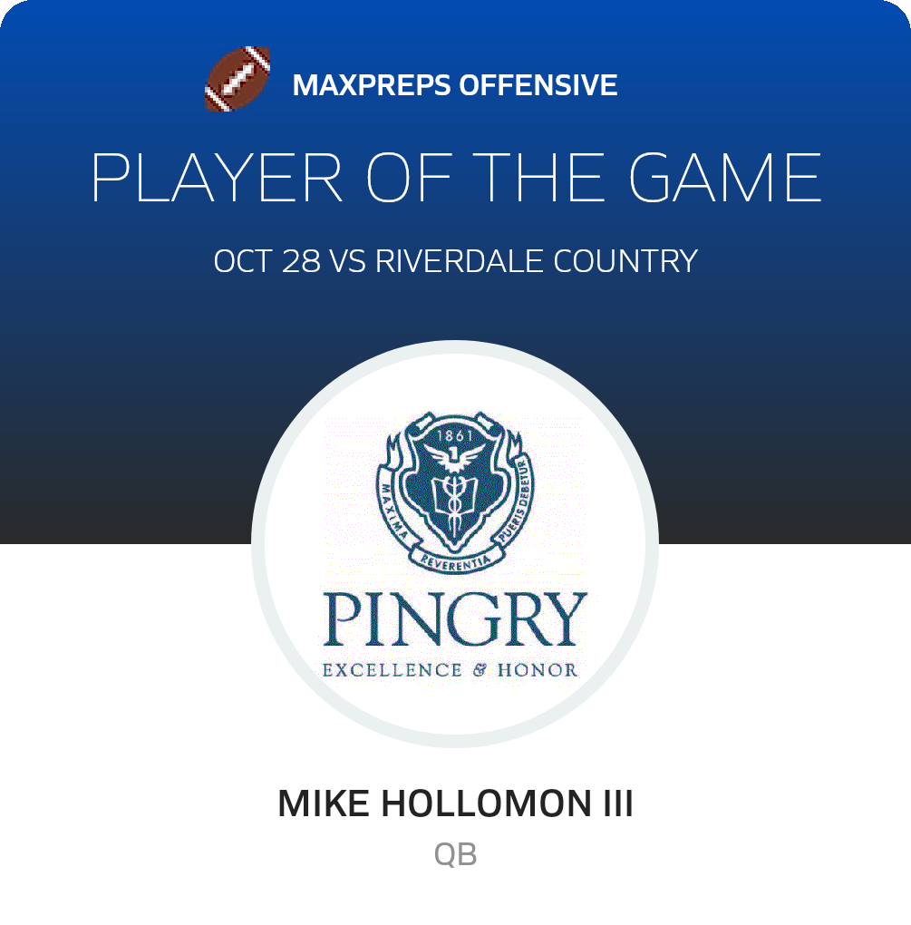 Mike Hollomon III's The Pingry School Career Home