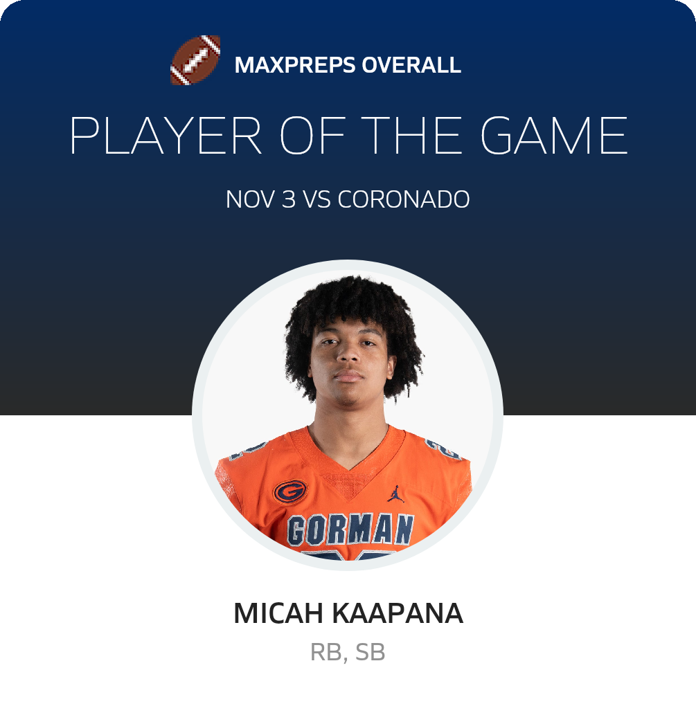 Micah Kaapana's Bishop Gorman High School Career Home