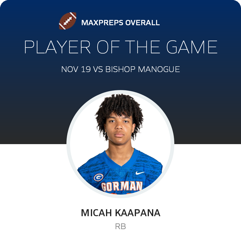 Micah Kaapana's (Las Vegas, NV) Bishop Gorman High School Career Home