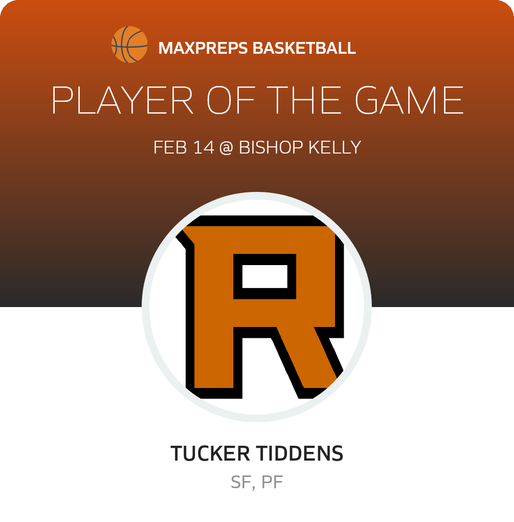 Tucker Tiddens' Ridgevue High School Career Home